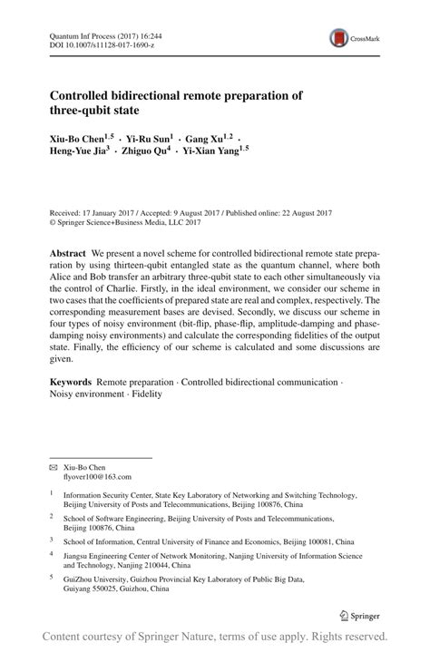 Controlled Bidirectional Remote Preparation Of Three Qubit State Request PDF