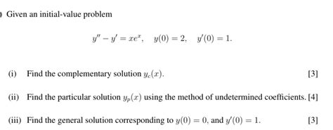 Solved Given An Initial Value
