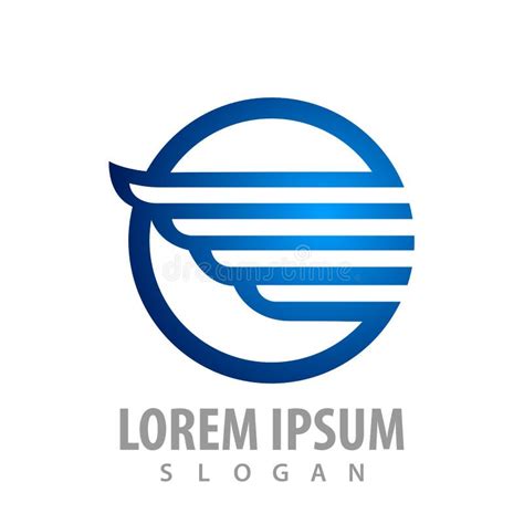 Shiny Blue Circle Wing Concept Design Symbol Graphic Template Element Vector Stock Vector