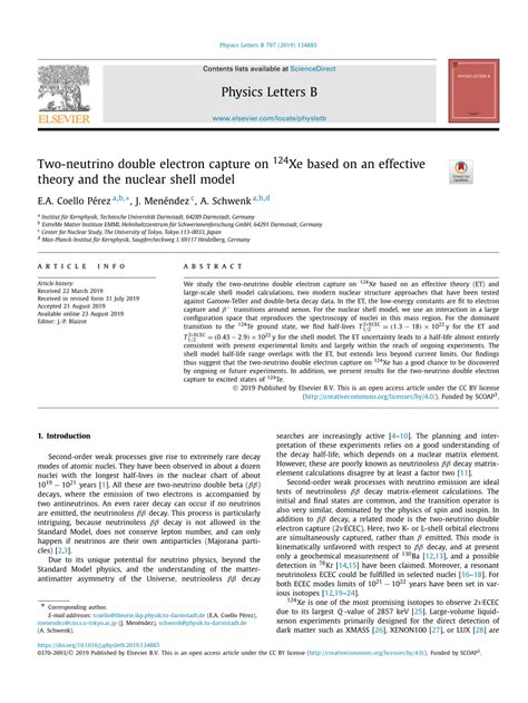 Pdf Two Neutrino Double Electron Capture On 124xe Based On An