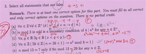 3 Select All Statements That Are False 4 3 1