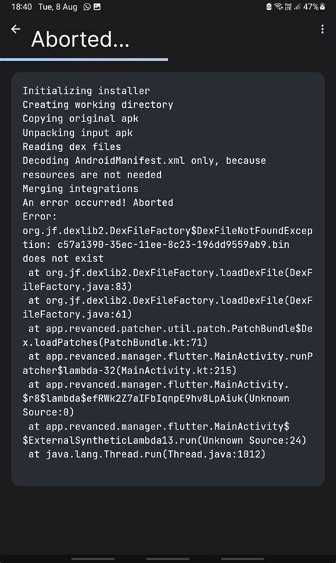 Patching Version 182335getting This Erroranyone Knows The Fixi Am