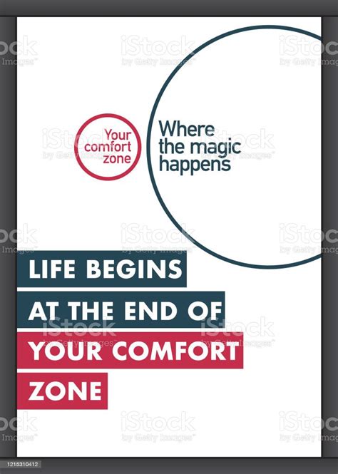 A3 벡터 동기 부여 가슴 따옴표 포스터 영감 인생은 당신의 안락 영역의 끝에서 시작 안전지대에 대한 스톡 벡터 아트 및 기타 이미지 안전지대 사무실 동기 부여