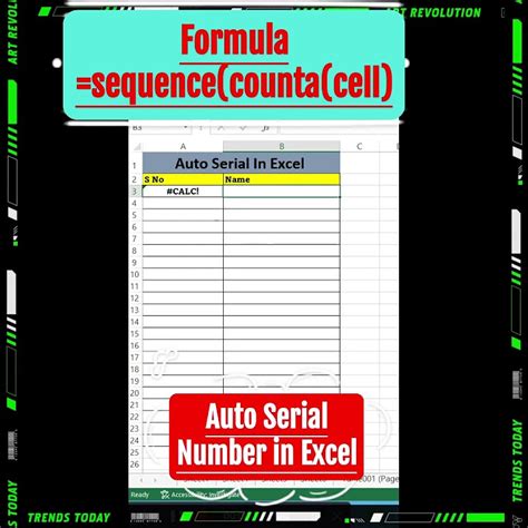 shorts auto serial number in excel in 30 sec create your dynamic