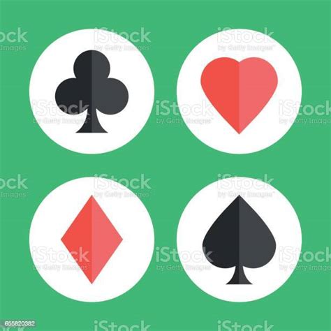 카드 놀이 복 아이콘 설정합니다 스페이드 하트 다이아몬드 및 클럽입니다 둥근 벡터 아이콘입니다 벡터 일러스트 레이 션 4가지 개체에 대한 스톡 벡터 아트 및 기타 이미지