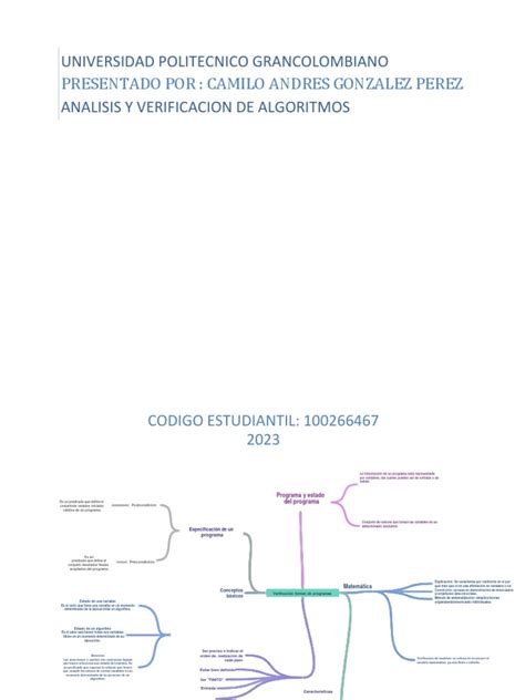 Entrega 1 Semana 4 Analisis Y Verificacion De Algoritmos Pdf