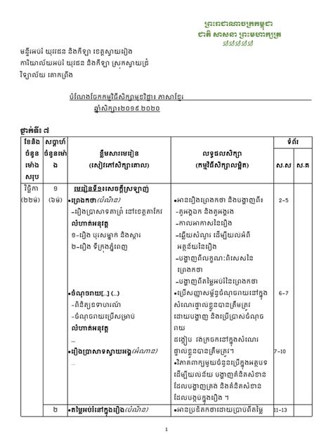 កម្មវិធីភាសាខ្មែរថ្នាក់ទី៧ Pdf