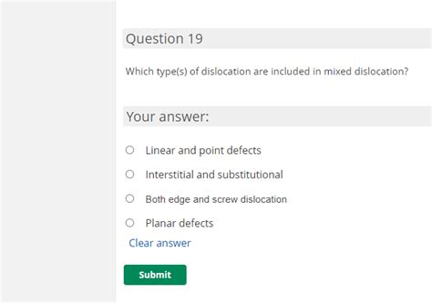 solved question 19 which type s of dislocation are included
