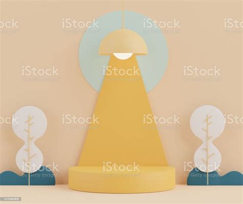 지구 색조 색상 테마가 있는 흰색 빈 연단의 최소 장면의 3d 렌더링 제품 프리젠 테이션 모형 및 화장품 광고를위한 디스플레이