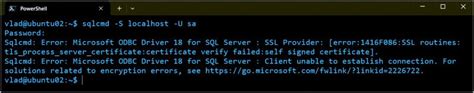 Fix Ssl Certificate Error 1416f086 In Sqlcmd On Linux Vladdba Vlad
