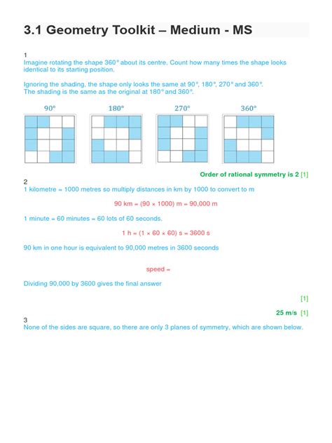 31 Geometry Toolkit Medium Ms Pdf