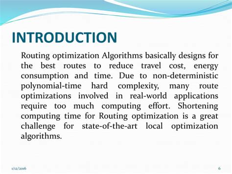 route optimization algorithm pptx computing technology and computing