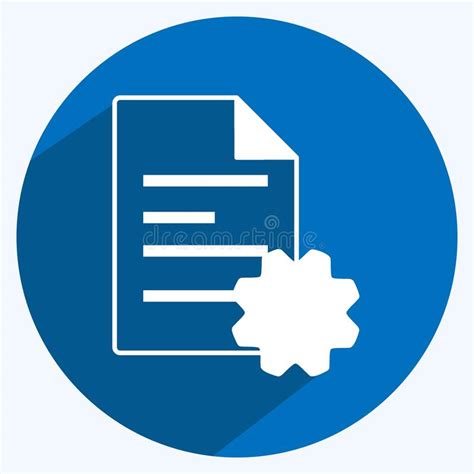 Icon Document Settings Suitable For Programming Symbol Long Shadow Style Simple Design