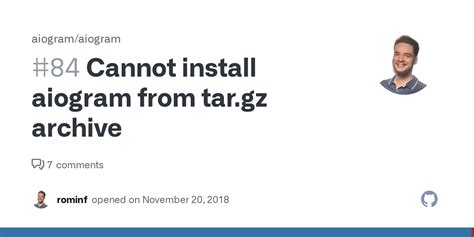 Cannot Install Aiogram From Targz Archive · Issue 84 · Aiogram