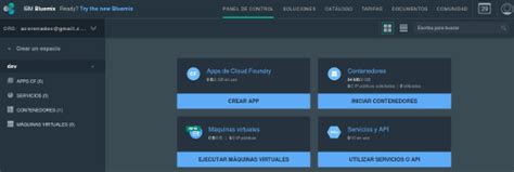Ibm Bluemix Control Panel