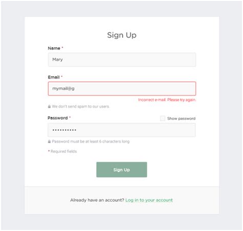 inline form field validation d5 creation