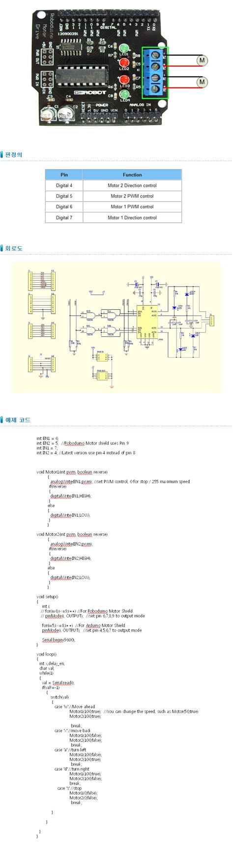 1a Motor Shield For Arduino Dri0001 디바이스마트