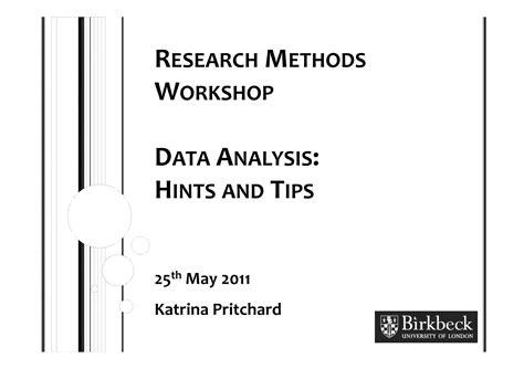 Research Methods Workshop Data Analysis Pdf