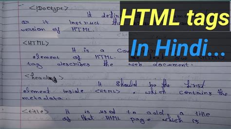 Doctype Tag Html 5 Tutorial In Hindi Html Tutorial For Beginners In Hindi Youtube
