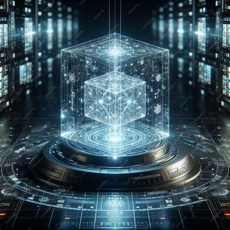Hightech Data Cube With Ancient Spells And Cosmic Knowledge Mystical