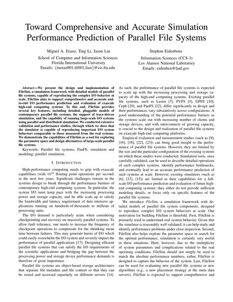 Download Pdf Toward Comprehensive And Accurate Simulation Performance Prediction Of Parallel