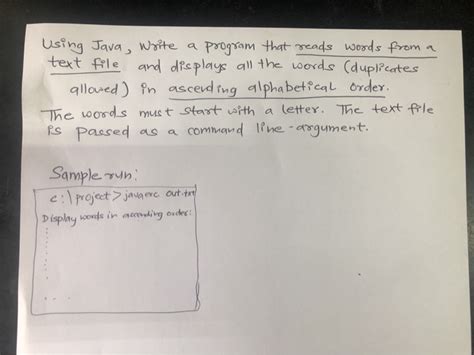 Solved Using Java Write A Program That Reads Words From A Chegg Com