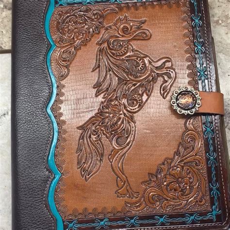 Leather Feather And Flowers Tooling Tracing Design Pattern Pdf Etsy