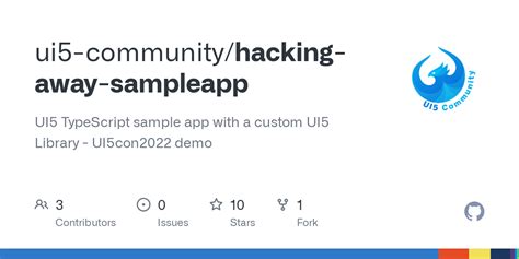 github ui5 community hacking away sampleapp ui5 typescript sample app with a custom ui5