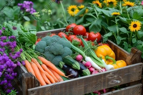 Fresh Organic Vegetables In Wooden Crate 4482723