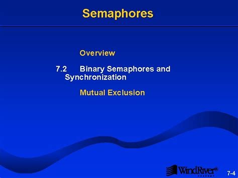 Semaphores 7 1 Overview Binary Semaphores And Synchronization
