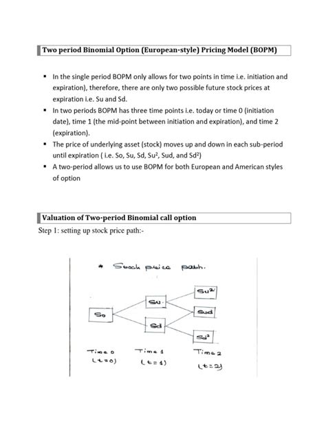 Two Period Binomial Option Pricing Model Pdf Option Finance Economies