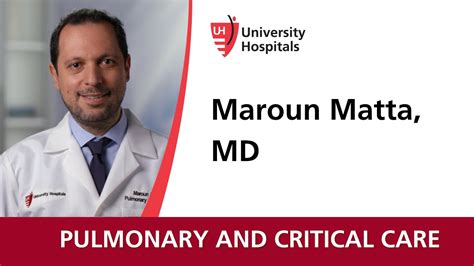 Dr Maroun Matta Pulmonary And Critical Care Youtube