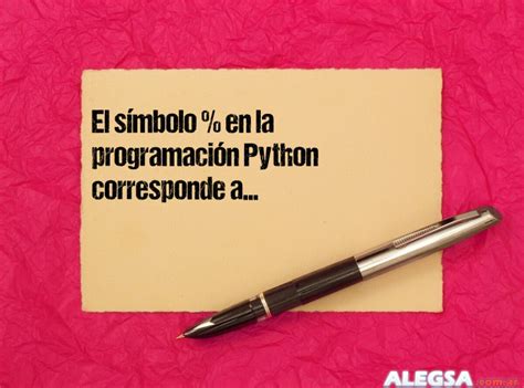 El Símbolo En La Programación Python Corresponde A
