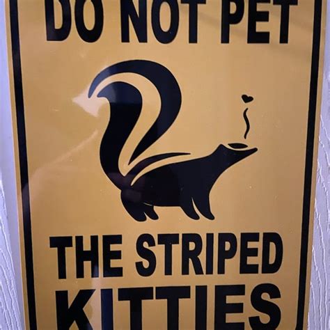 Skunk Warning Sign Striped Kitties Skunks Etsy