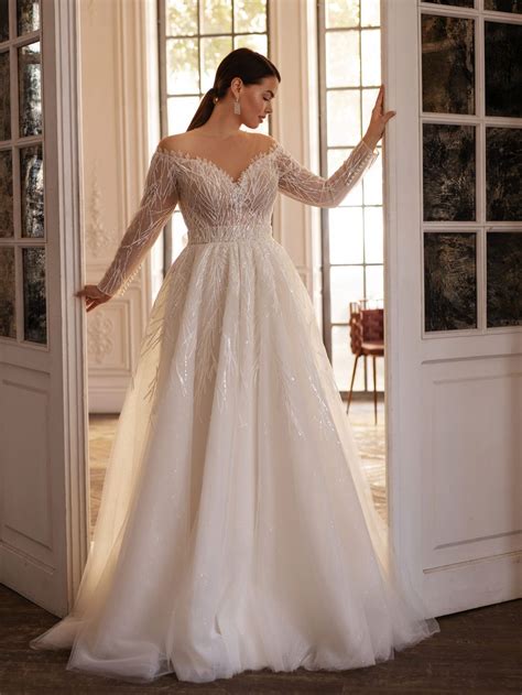 Illusion O Neck Plus Size Ball Gown Wedding Dress Artofit