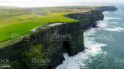 Aerial View Of Cliffs Of Moher Cliff Of Moher Ireland Aerial View Of