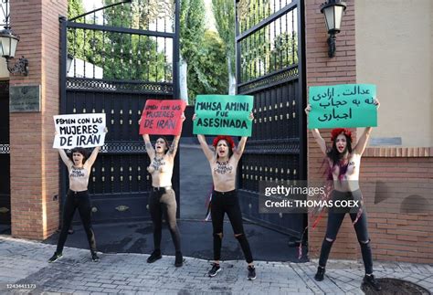 Topshot Members Of The Feminist Activist Group Femen Protest In