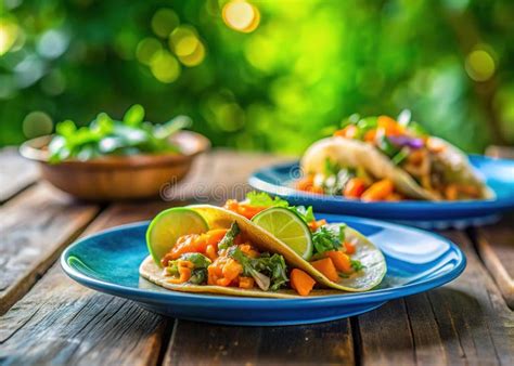 Vibrant Outdoor Mexican Tacos Delicious Street Food On A Sunny Day