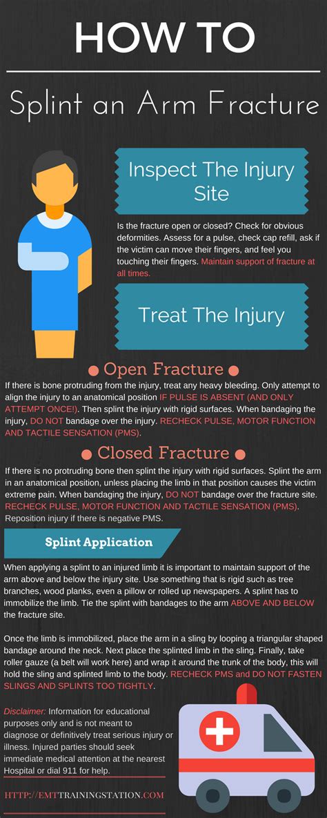 How To Splint An Arm Infographic For EMT Babes R Ems