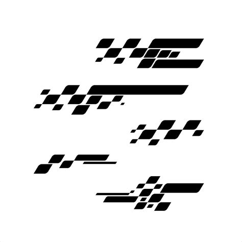 Abstract Car Sport Race Logo With Black And White Flags Start And