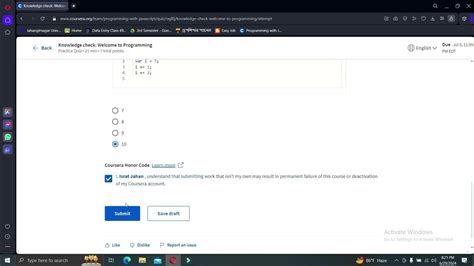 Knowledge Check Welcome To Programming Coursera Programming With