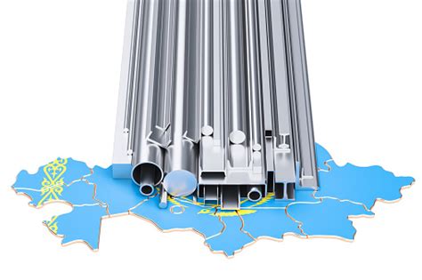 카자흐스탄 금속 제품의 무역 개념 흰색 배경에 고립 된 3 차원 렌더링 3차원 형태에 대한 스톡 사진 및 기타 이미지 3차원 형태 I형강 가격 Istock