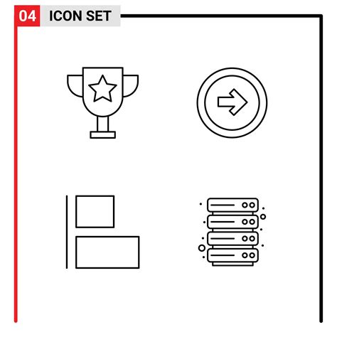 4 Thematic Vector Filledline Flat Colors And Editable Symbols Of Award Horizontal Arrow User