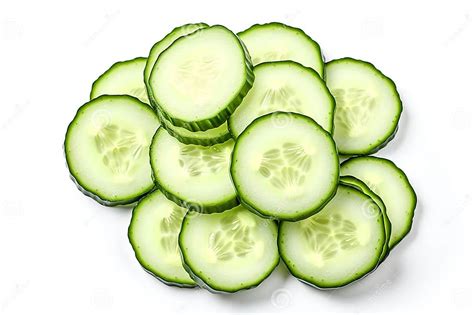 Background Texture Of Green Cucumber Slices Fresh Cucumber Slices On A