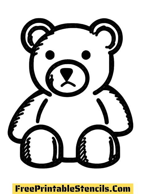 Teddy Bear Stencil Printable Pattern And Stencils