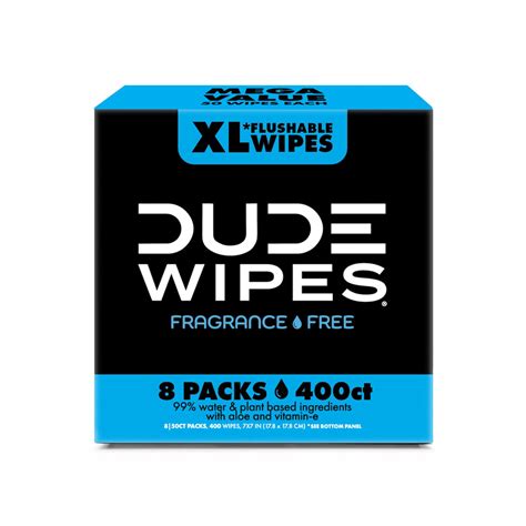 Dude Wipes Flushable Wipes For Adults Vitamin E And Aloe