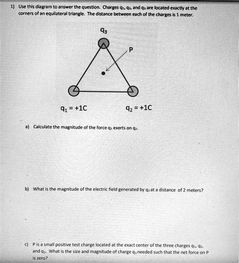 Use This Diagram To Answer The Question Charges G Qz And 9a Are Located Exactly At The Corners