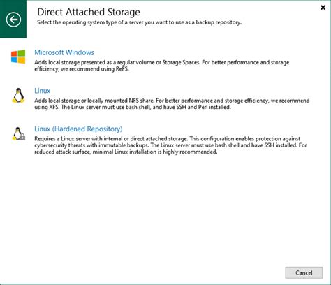How To Add The Linux Servers Local Directory As A Hardened Backup
