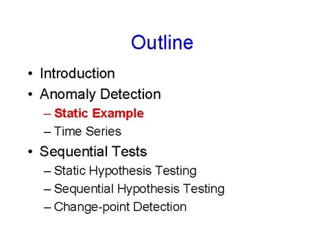 Anomaly Detection And Sequential Statistics In Time Series