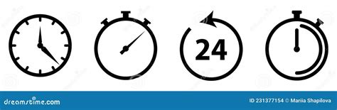 Timers Icon On White Background Isolated Vector Set Of Elements Time Or Timer Stopwatch Symbol